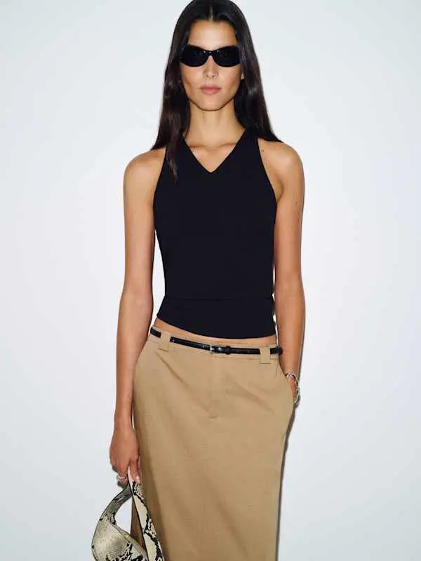 REFORMATION Cherry Knit Top - Black