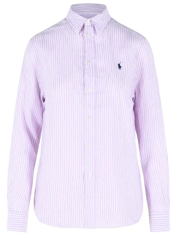 Polo Ralph Lauren Lilac Striped Linen Shirt - Liliac