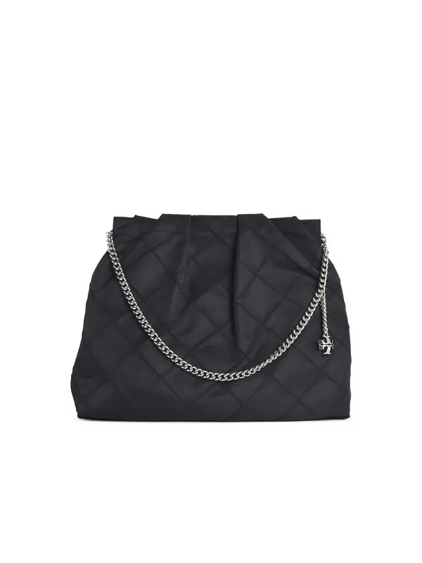 Tory Burch Fleming Large Nylon Hobo Bag - Black