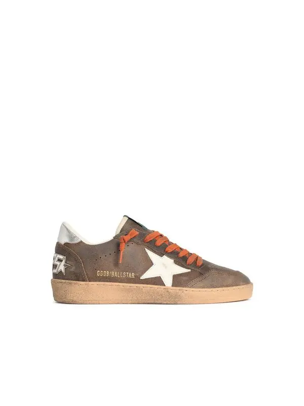 GOLDEN GOOSE Ball Star Waxed Suede Sneakers - Brown