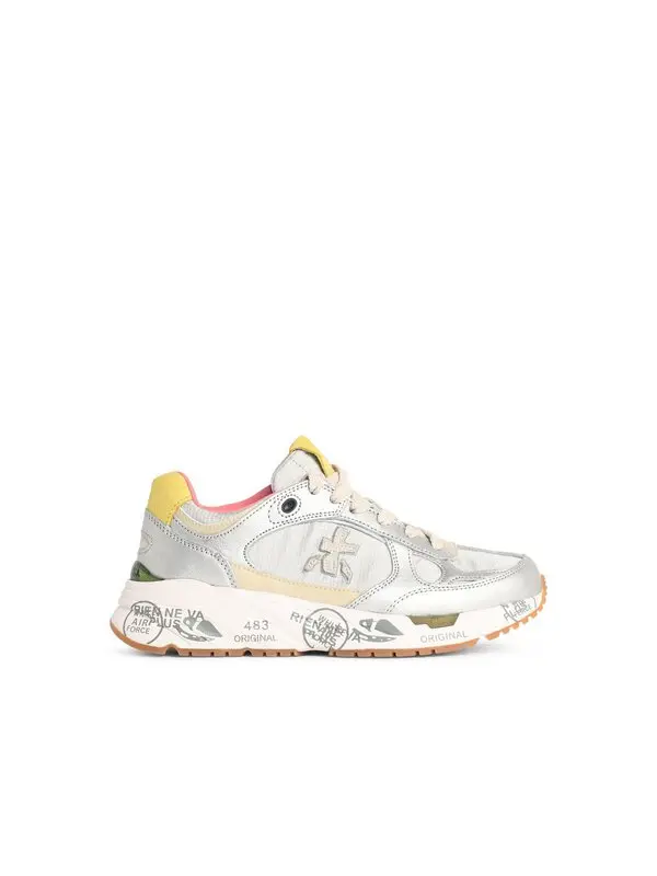 Premiata Mased Leather Blend Sneakers - Silver