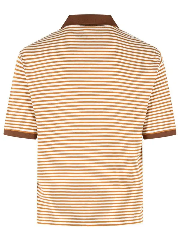 Marni Two-tone Linen Blend Polo Shirt
