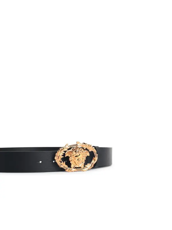 Versace Buckle Crest Leather Belt