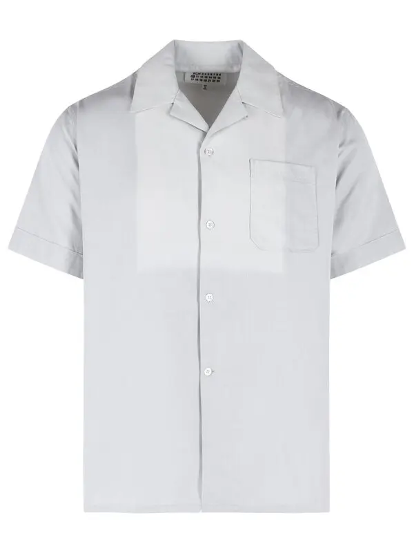 MAISON MARGIELA Cotton Shirt With Bowling Collar - Grey
