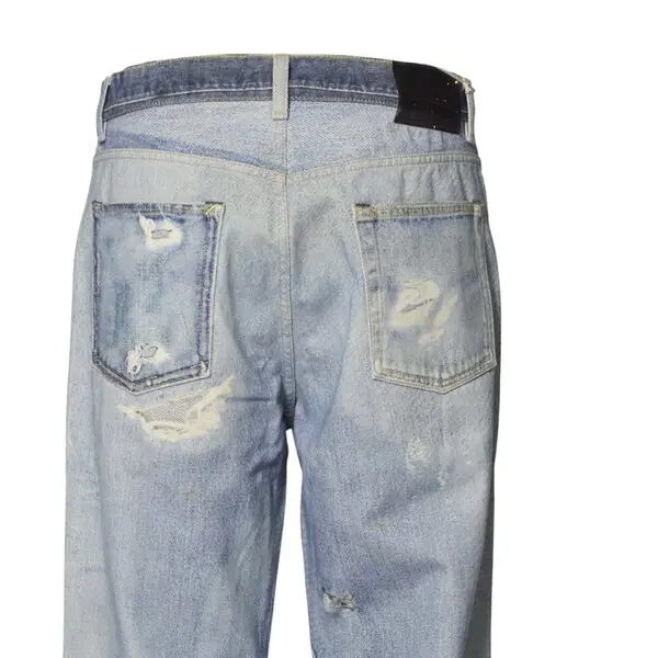 Our Legacy Distressed Wash Straight Leg Jeans - Denim