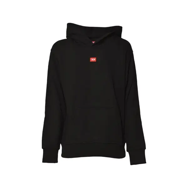 DIESEL® Black Hoodie With Logo Detail