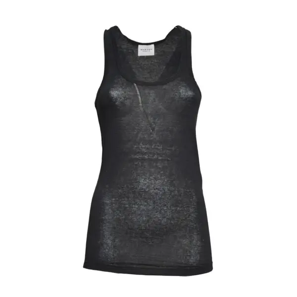 MARANT ETOILE Sleeveless Sheer Top - Nero