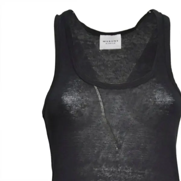 MARANT ETOILE Sleeveless Sheer Top - Nero