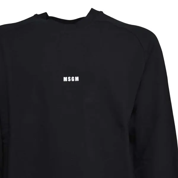 MSGM Black Crewneck Sweatshirt - Nero