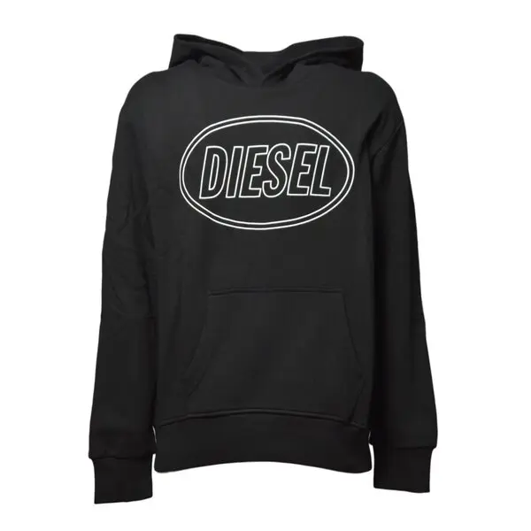 DIESEL® Black Hoodie With Logo - Nero