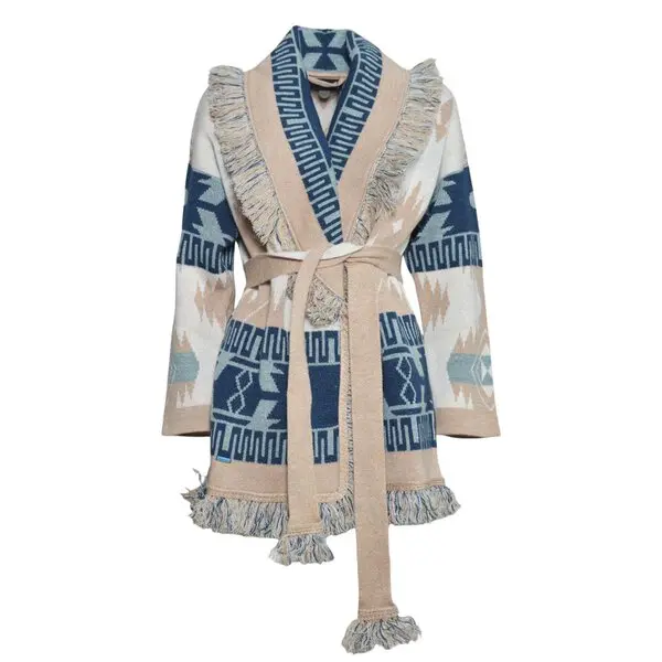 Alanui Geometric Print Cardigan - Sabbia