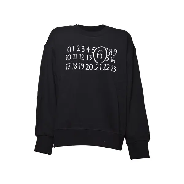 MAISON MARGIELA Black Numbered Graphic Pullover