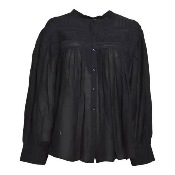 MARANT ETOILE Black Textured Button-up Blouse - Nero