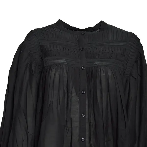 MARANT ETOILE Black Textured Button-up Blouse - Nero