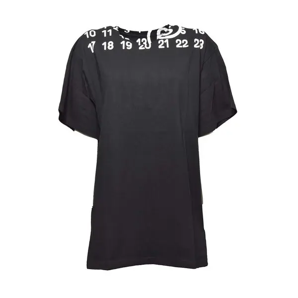 MAISON MARGIELA Black T-shirt With Number Print - Nero