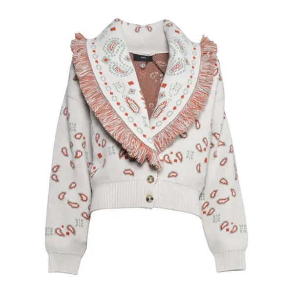 Alanui Embellished Shawl Collar Cardigan - Beige