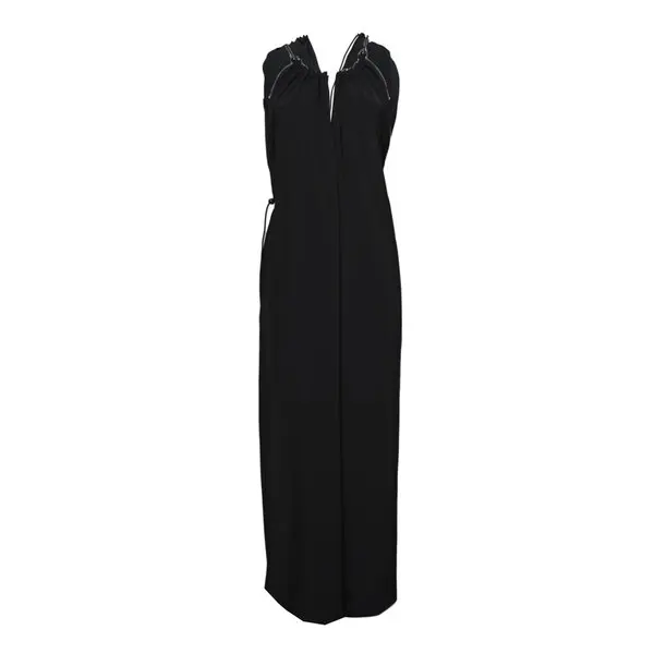 Max Mara Halterneck Maxi Dress With Chain Detail