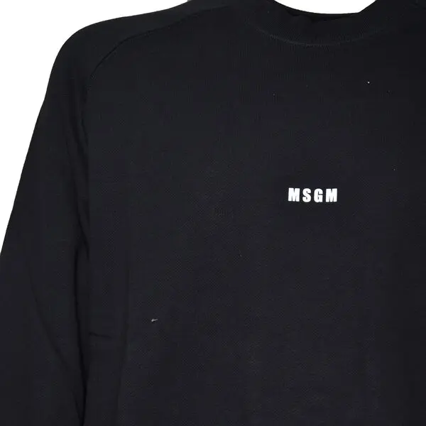 MSGM Black Crew Neck Sweater - Nero