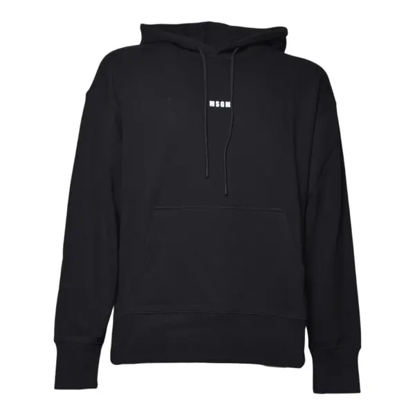 MSGM Black Logo Hoodie - Nero