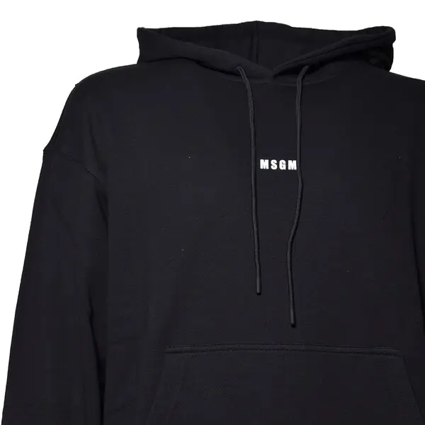 MSGM Black Logo Hoodie - Nero