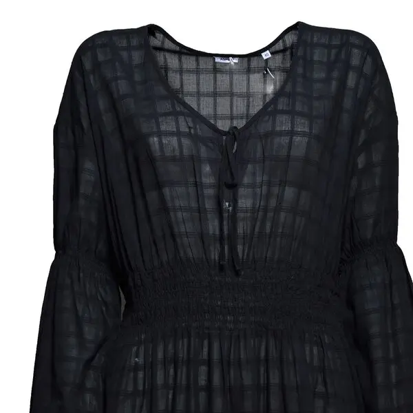 Aspesi Long Sleeve Checked Maxi Dress