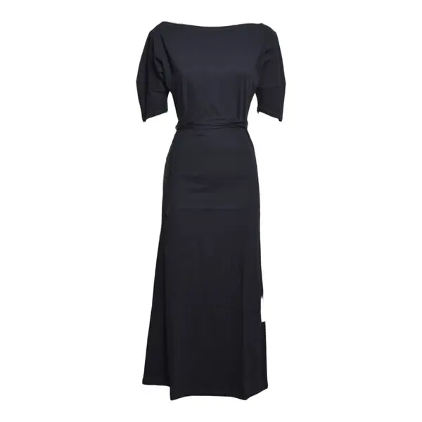 LEMAIRE Black Belted Maxi Dress - Blu Notte