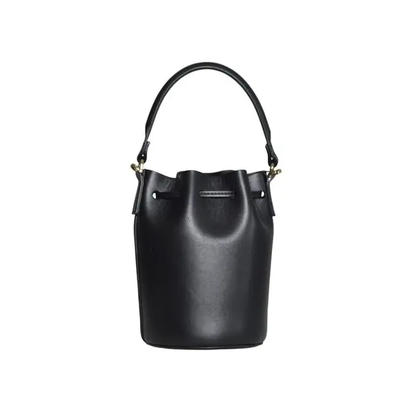 KATE CATE Black Leather Bucket Bag