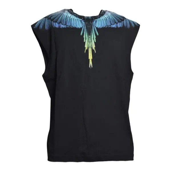MARCELO BURLON COUNTY OF MILAN Black Sleeveless Printed Top