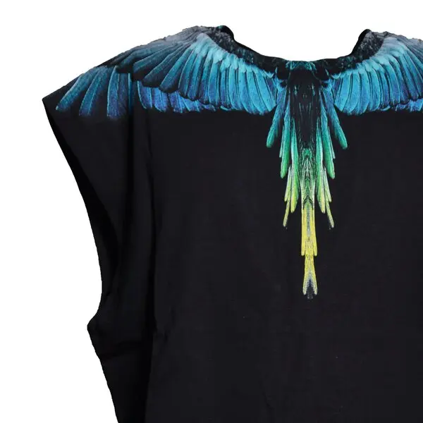 MARCELO BURLON COUNTY OF MILAN Black Sleeveless Printed Top