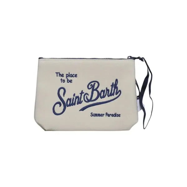 MC2 SAINT BARTH Embroidered Pouch - Panna/blu