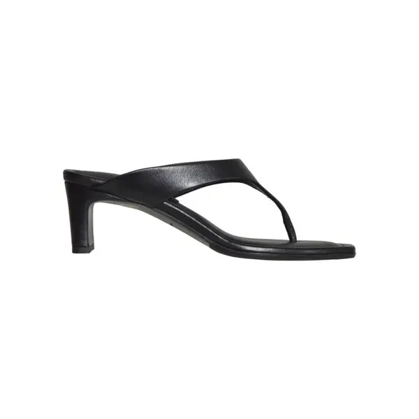 Our Legacy Black Leather Thong Heeled Sandals