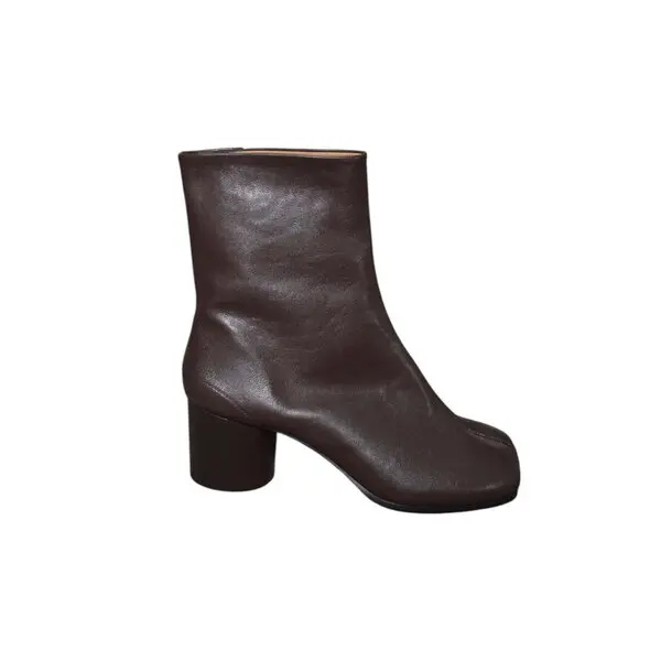 MAISON MARGIELA Square Toe Block Heel Ankle Boots - Marrone