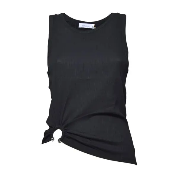 Rabanne Ribbed Knit Tank With Ring Detail