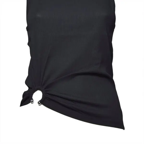 Rabanne Ribbed Knit Tank With Ring Detail