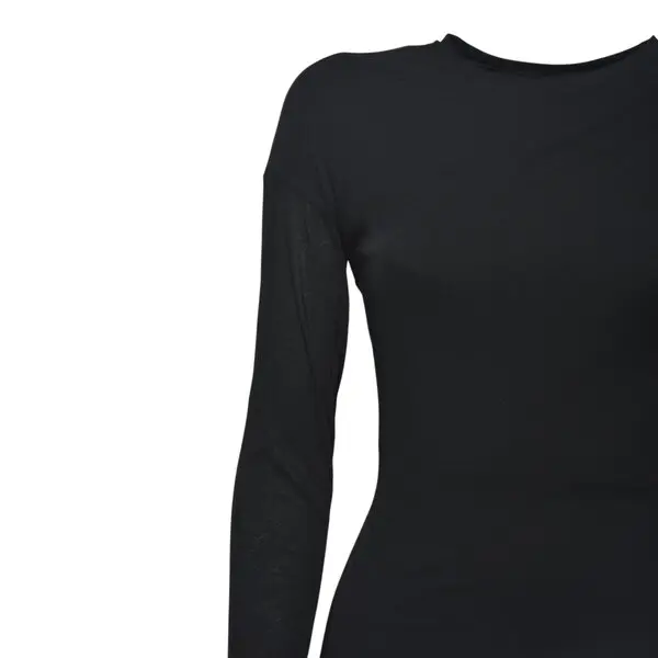 JIL SANDER Black Long Sleeve Fine Knit Top