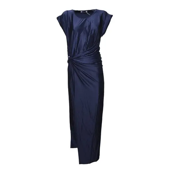 Rabanne Ruched Knotted Maxi Dress - Blu