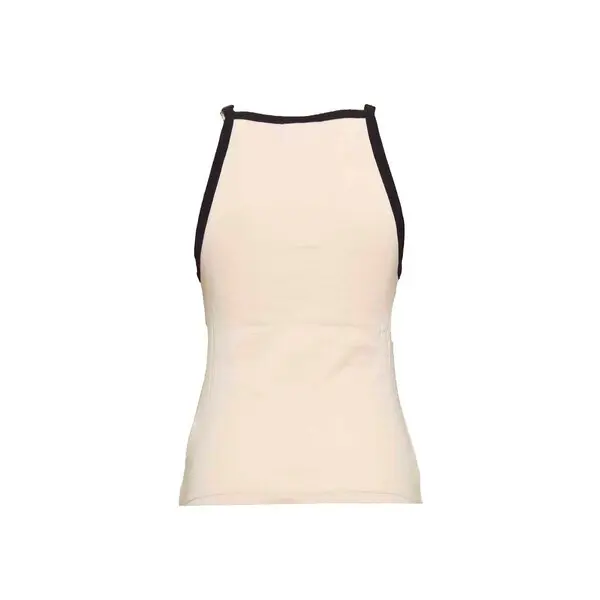 COURREGES Courrèges Halter Neck Tank Top With Embellished Detail - Beige