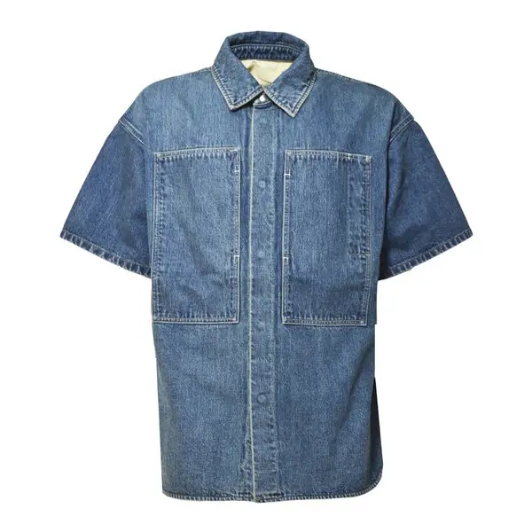 JIL SANDER Short Sleeve Button Up Shirt - Denim