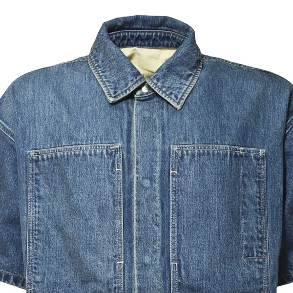 JIL SANDER Short Sleeve Button Up Shirt - Denim