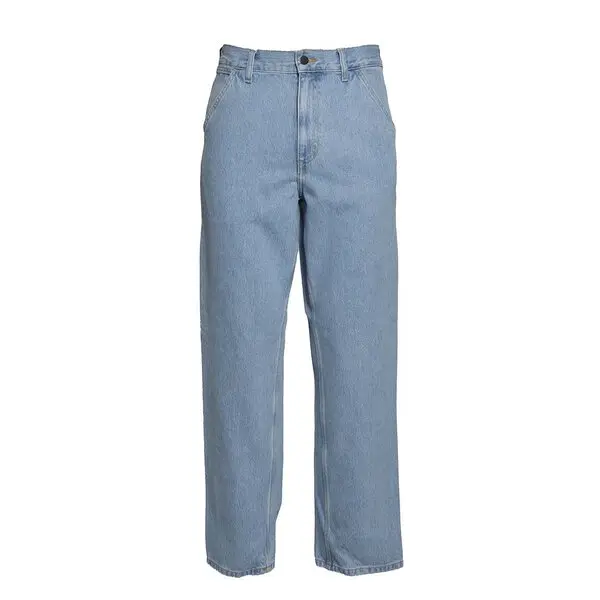 Carhartt Work In Progress Light Wash Straight Leg Carpenter Jeans - Blu