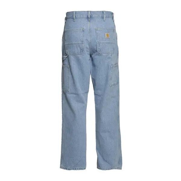 Carhartt Work In Progress Light Wash Straight Leg Carpenter Jeans - Blu