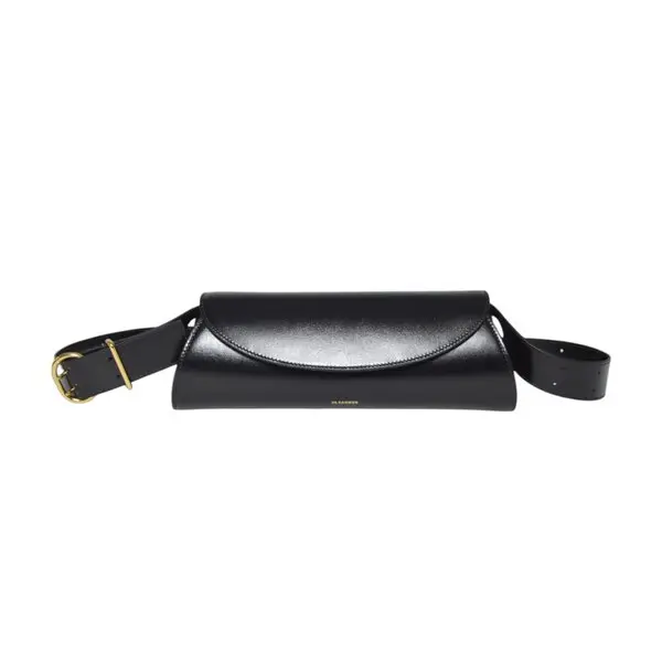 JIL SANDER Black Leather Belt Bag