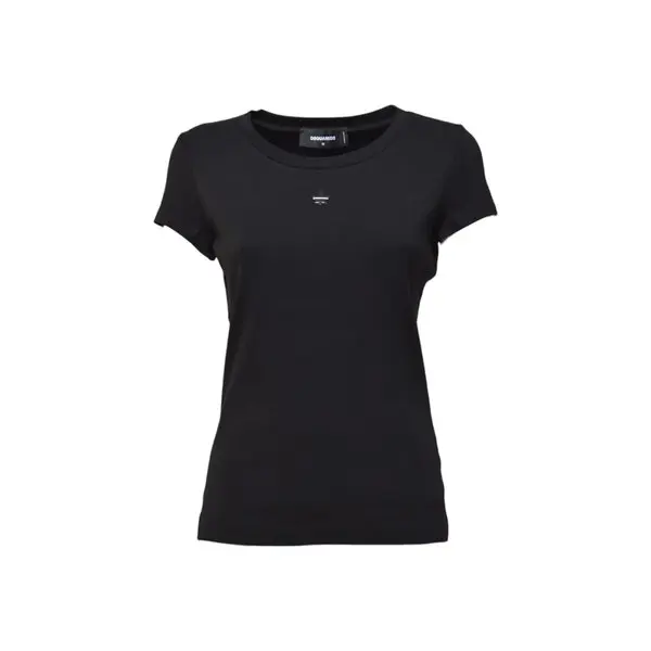 Dsquared2 Black Cotton T-shirt With Logo Detail
