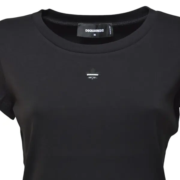 Dsquared2 Black Cotton T-shirt With Logo Detail