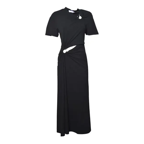Rabanne Black Cut-out Draped Maxi Dress - Nero