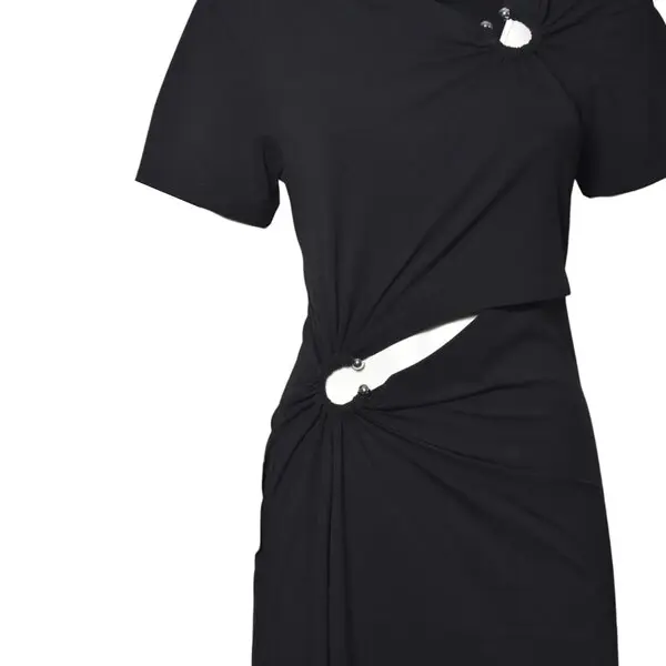 Rabanne Black Cut-out Draped Maxi Dress - Nero