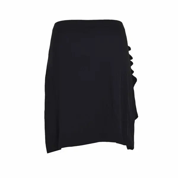 Rabanne Asymmetric Pleated Mini Skirt With Silver-plated Snaps