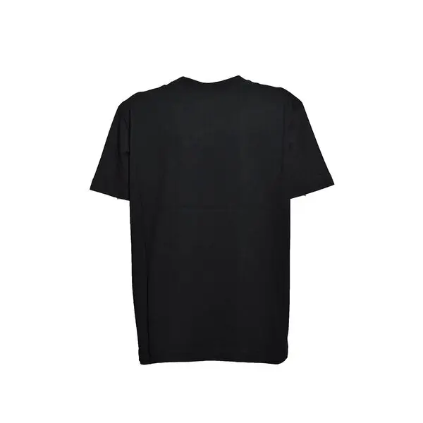 MSGM Classic Cotton Satin T-shirt With Logo Print - Nero