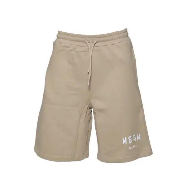 MSGM Drawstring Logo Shorts - Beige