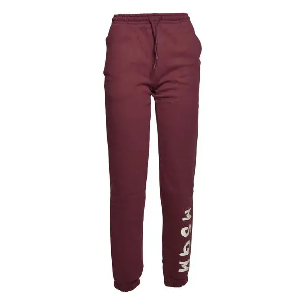 MSGM Drawstring Waist Joggers With Logo Detail - Bordeaux